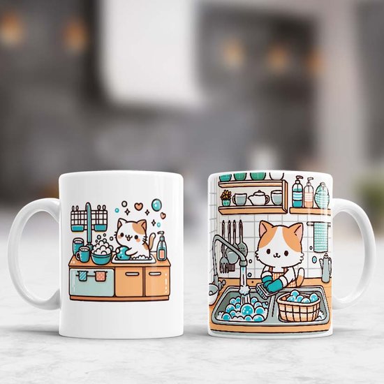 Mok Dishwasher Cat - Cats - Gift - Cadeau - CatLovers - Meow - KittyLove - Katten -... | bol