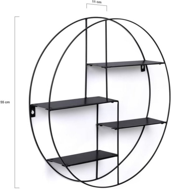 Wandrek, rond, Davis 4 niveaus, metaal, mat, industrieel design | bol