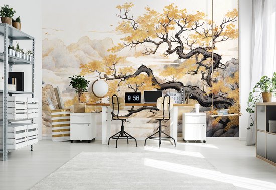 Fotobehang - Boom - Japanse Boom - Kunst - Bladeren - Takken ...