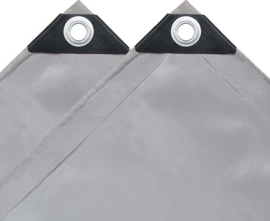 vidaXL Dekzeil 3x5m Grijs - Hoogwaardig canvas PVC-coating - 650g/m² ...