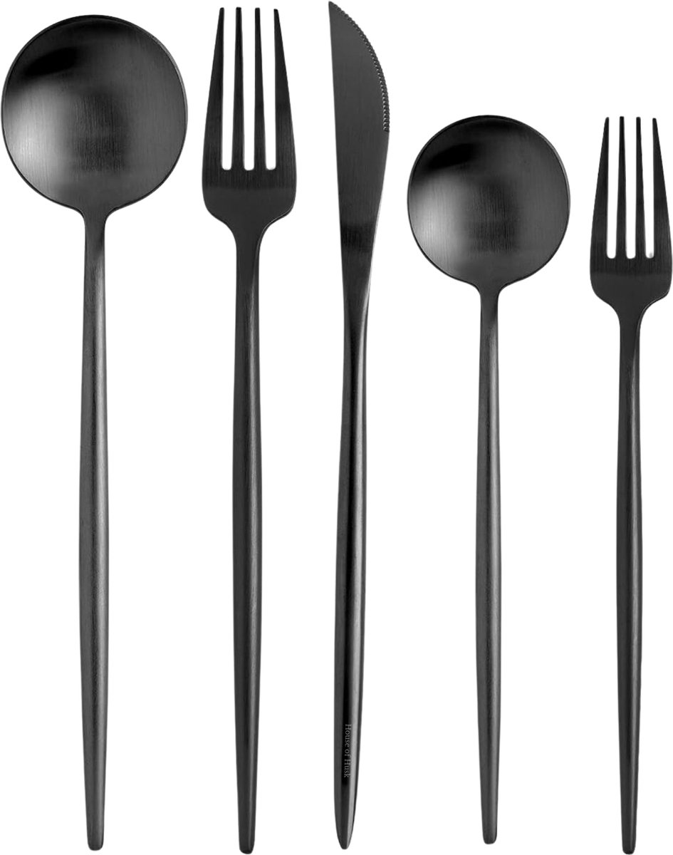 House of Husk Mat Bestekset 5 Delig - Zilver - RVS - 1 Persoons Set ...