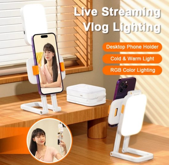 Smartphone houder - Selfistick - Vlog - LED VERLICHTING ...