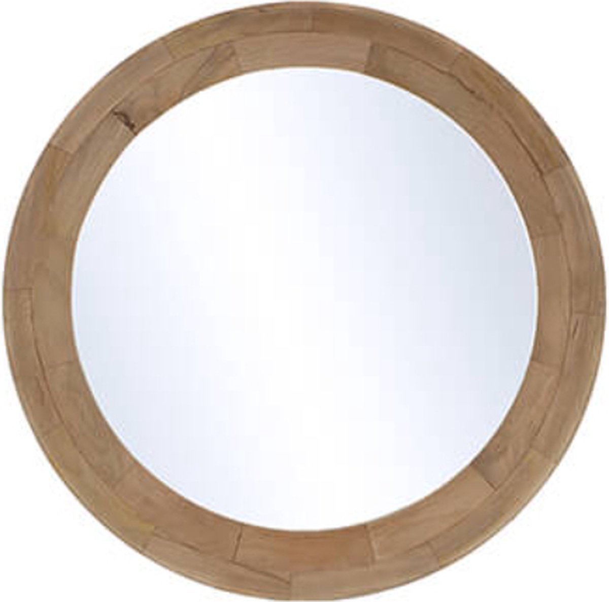 Spiegel - wandspiegel - ronde spiegel - almond hout - dikke houten ...