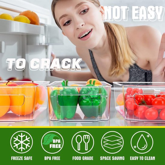 aodovoz Fridge Organiser, Kitchen Box: BPA-Free, Set of 6, Home ...