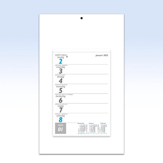 Weekblok Weekkalender op schild - 20x33 cm met ophangoog - Weekkalender ...