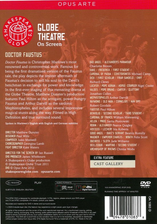 Shakespeare's Globe - Doctor Faustus (DVD), Shakespeare'S Globe t ...