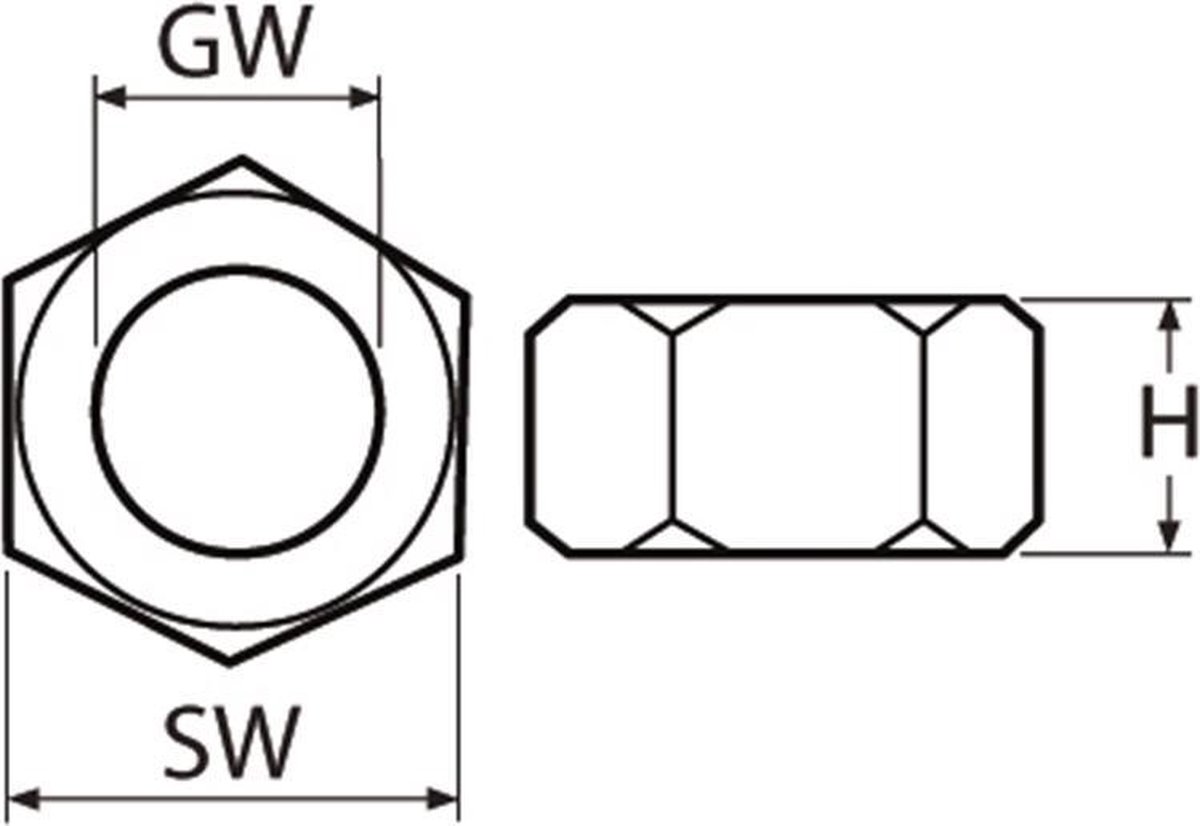 Moer wantspanner linkse draad M10 RVS-316 | bol