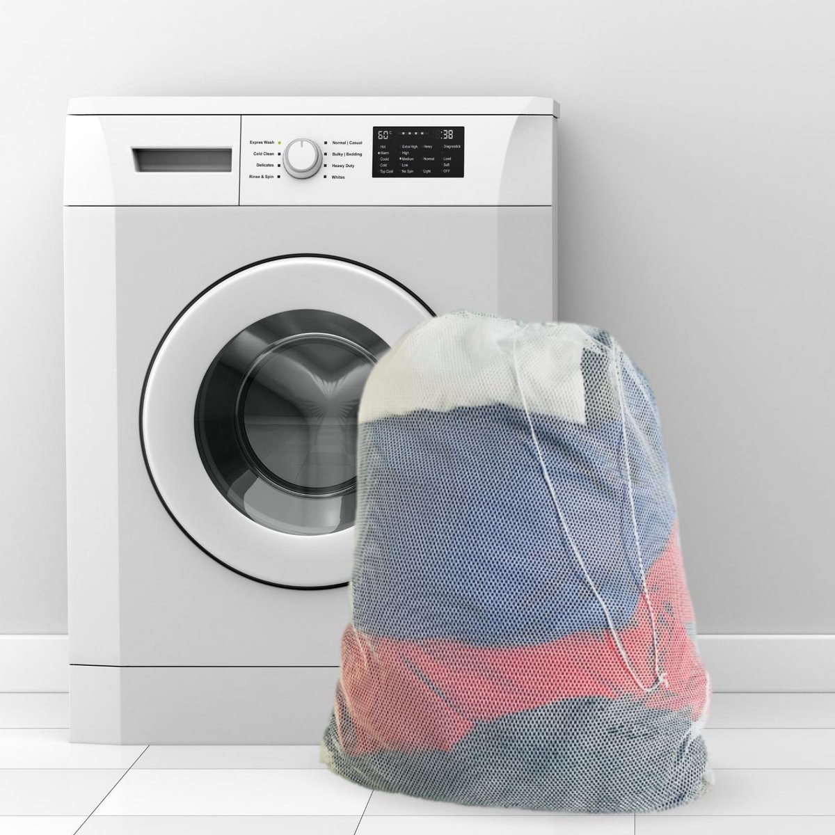 Orange85 Waszak - Groot - XL - 60 x 90 CM - Wit - Treksysteem ...