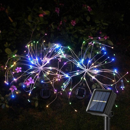 BOTC Tuinverlichting op Zonne-Energie - 120 Leds Solar Vuurwerk met ...
