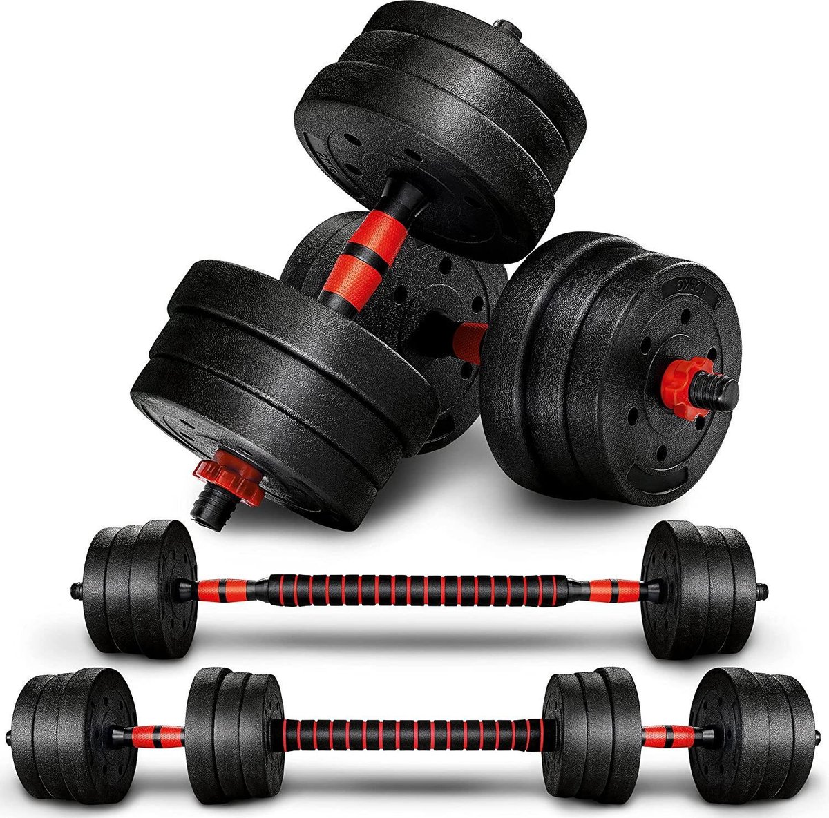 Halterset-dumbell set-2-in-1 verstelbare halterset 20 kg-... | bol.com