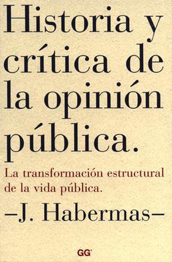 Historia Y Cr tica de la Opini n P blica, Jürgen Habermas | 9788425220159 | Boeken | bol