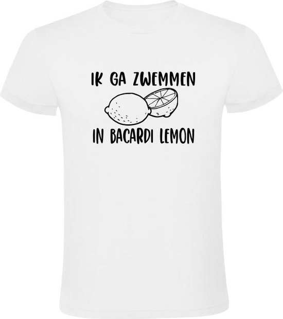 Ik ga zwemmen in Bacardi Lemon Heren T-shirt | limon | bol