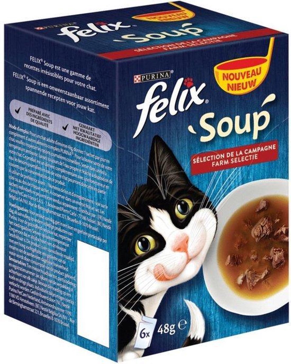Felix - Kattenvoer - Countryside Soep Vlees- 6x48 gram - per 4 ...