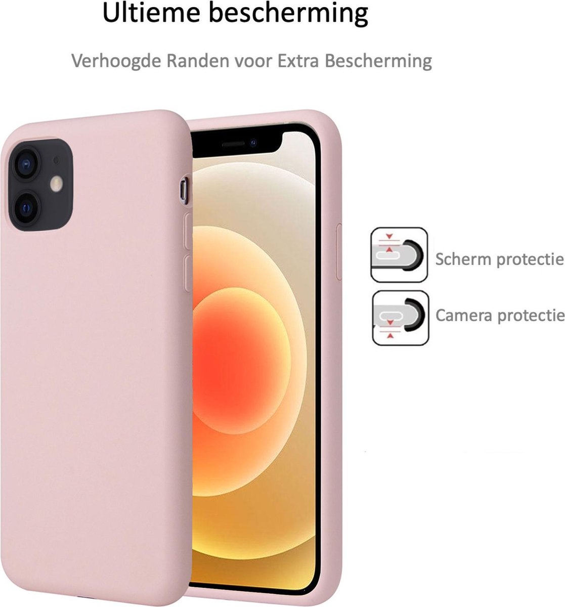 iPhone 13 Mini hoesje - Matte Backcover Roze + iPhone 13 Mini ...