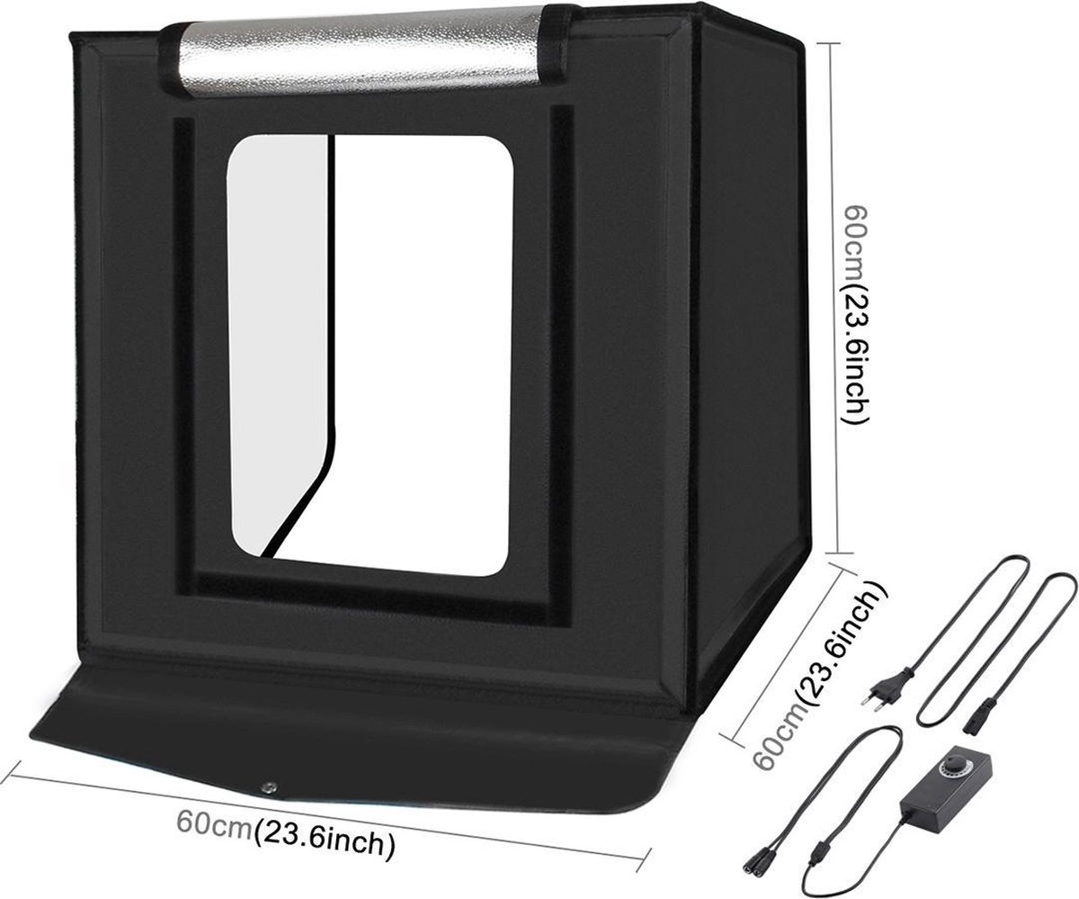 Puluz professionele fotostudio box – 60x60x60cm – 2x LED verlichting ...