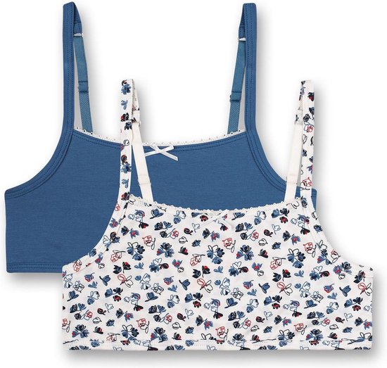 Sanetta BH topje meisje Blue Flowers 2P maat 140 | bol.com
