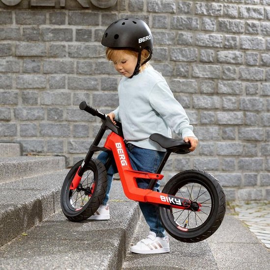 BERG loopfiets Biky City Rood met helm, draagband, fietsstandaard ...