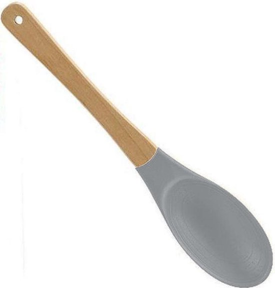 Arte Regal Pollepel 35 X 7 Cm Hout/siliconen Naturel/grijs | bol.com