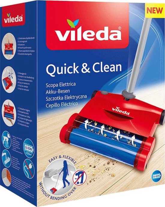 Vileda - Quick & Clean - Rolveger - Kruimeldief - Accu-rolveger | bol