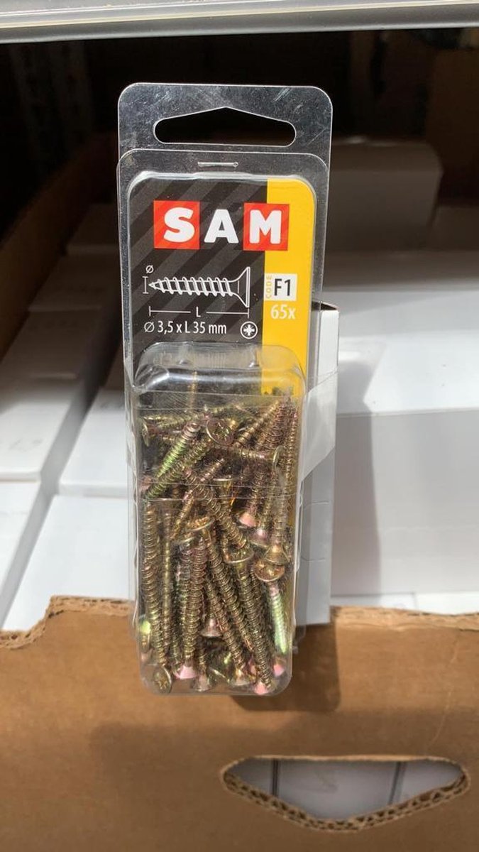 SAM Verzinkte Spaan-Plaat-Schroeven Plat-Kop 20 stuks Hout-Schroef. 5,0 ...