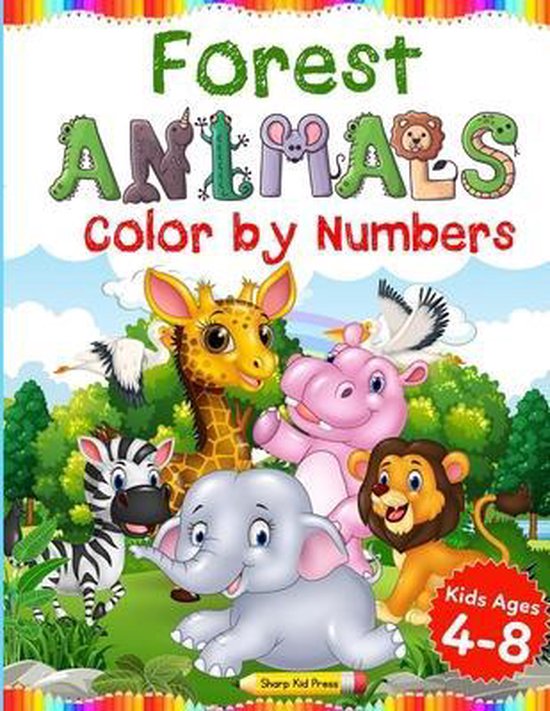 Color by Numbers for Kids Ages 4-8- Forest Animals, Daphne Hayward ...