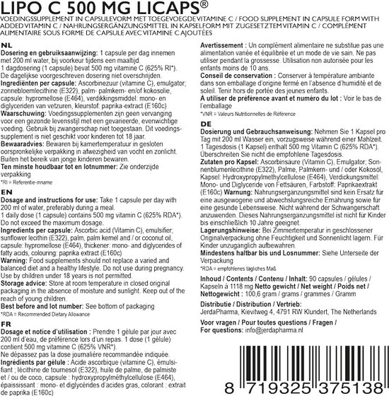 Lipo C LICAPS® 500 mg - humaan | bol