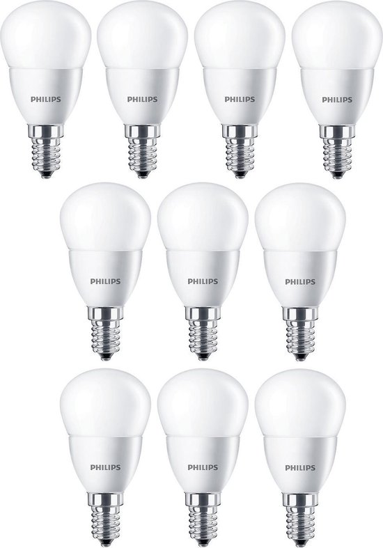 10 stuks Philips LED Kogellamp E14 3.5W 4000K Mat Niet dimbaar | bol
