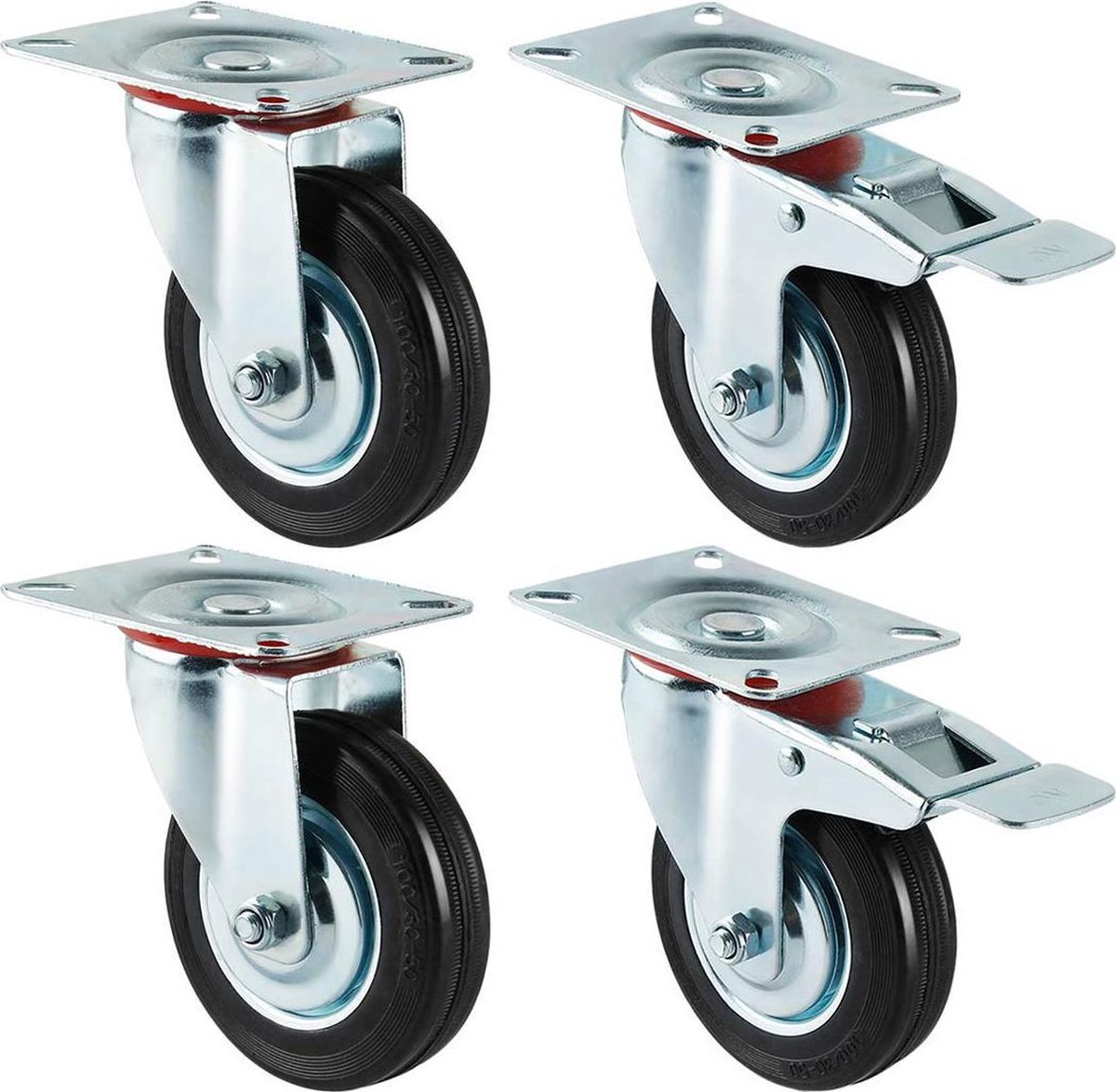 Forever Speed 4 roues de transport de 100 mm roulettes industrielles ...