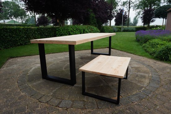 M2-Meubels - douglas tuintafel / eettafel 260cm met matzwart U5x10 ...