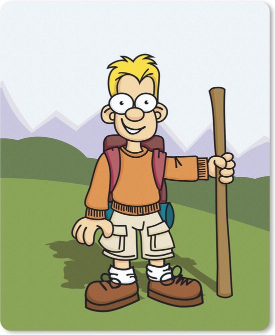 Muismat Hiken illustratie - Een illustratie van een jonge hiker muismat ... Muismat Hiken illustratie - Een illustratie van een jonge hiker muismat ...