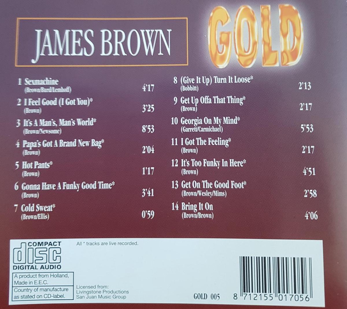 Gold, James Brown | CD (album) | Muziek | bol