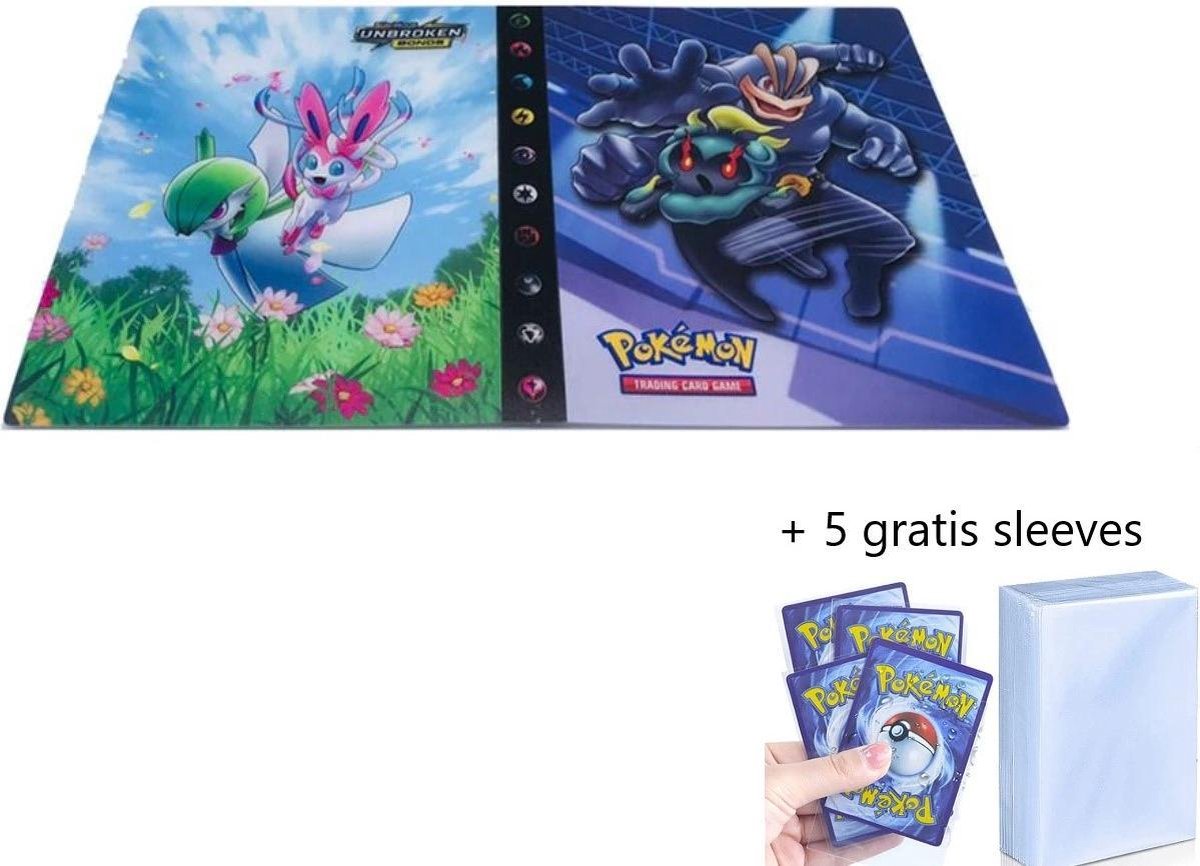 Verzamelmap + 5 gratis sleeves – Geschikt Voor pokemon kaarten – 240 ...
