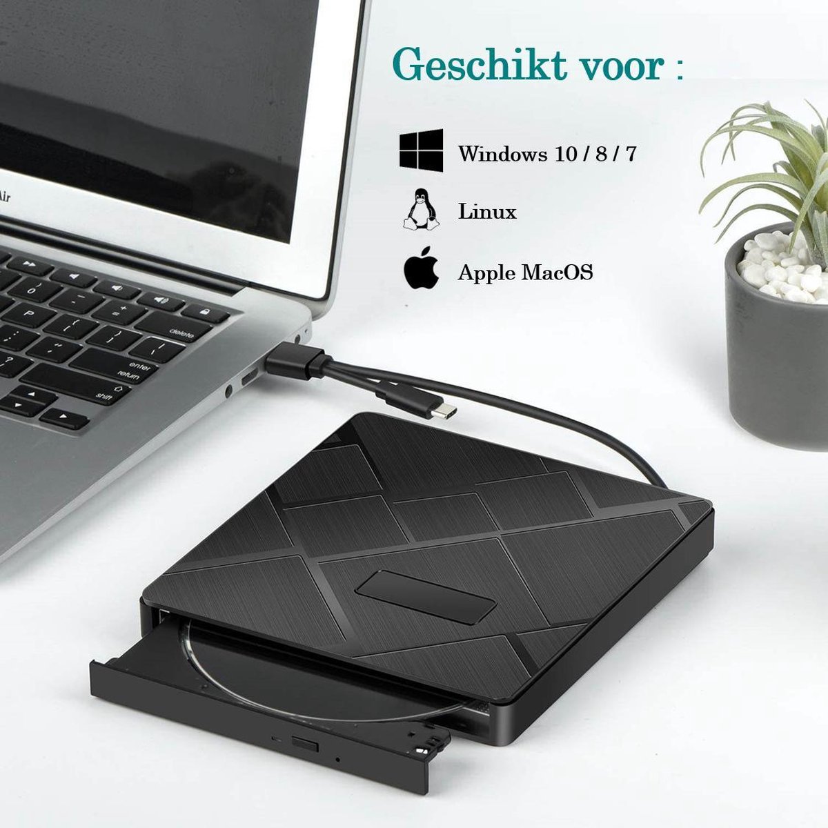 Luxel 5-in-1 - Externe DVD Speler Voor Laptop - Externe CD DVD Speler ...