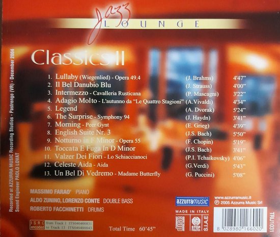 Jazz Lounge Classics, Vol. 2, Zun | CD (album) | Muziek | bol