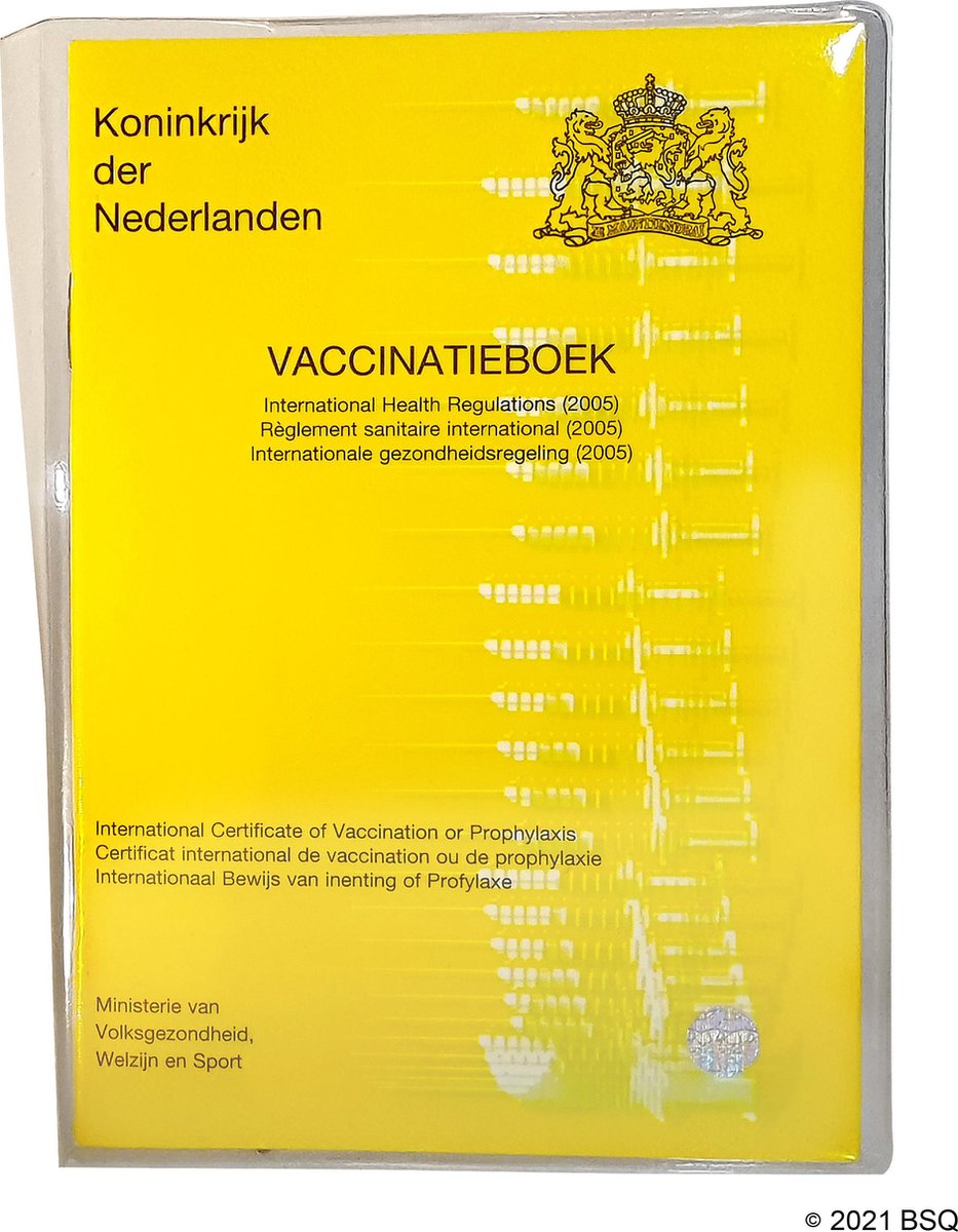 Officiële Vaccinatieboekje met beschermhoes - Inentingsboekje ( gele ...