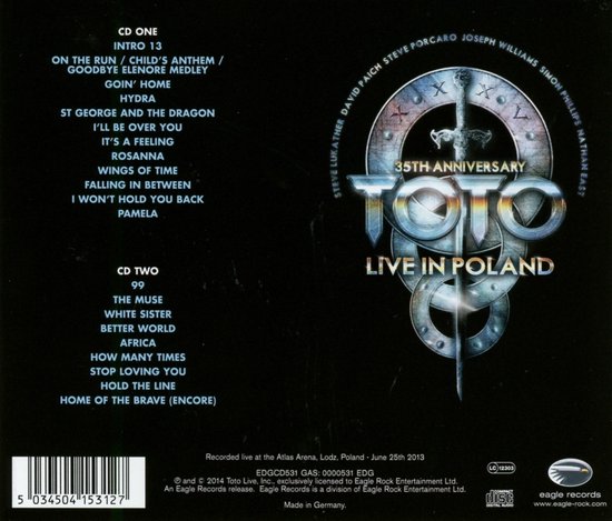 Toto - 35th Anniversary Tour - Live In Poland (2 CD) (35th Anniversary Edition), Toto... | bol