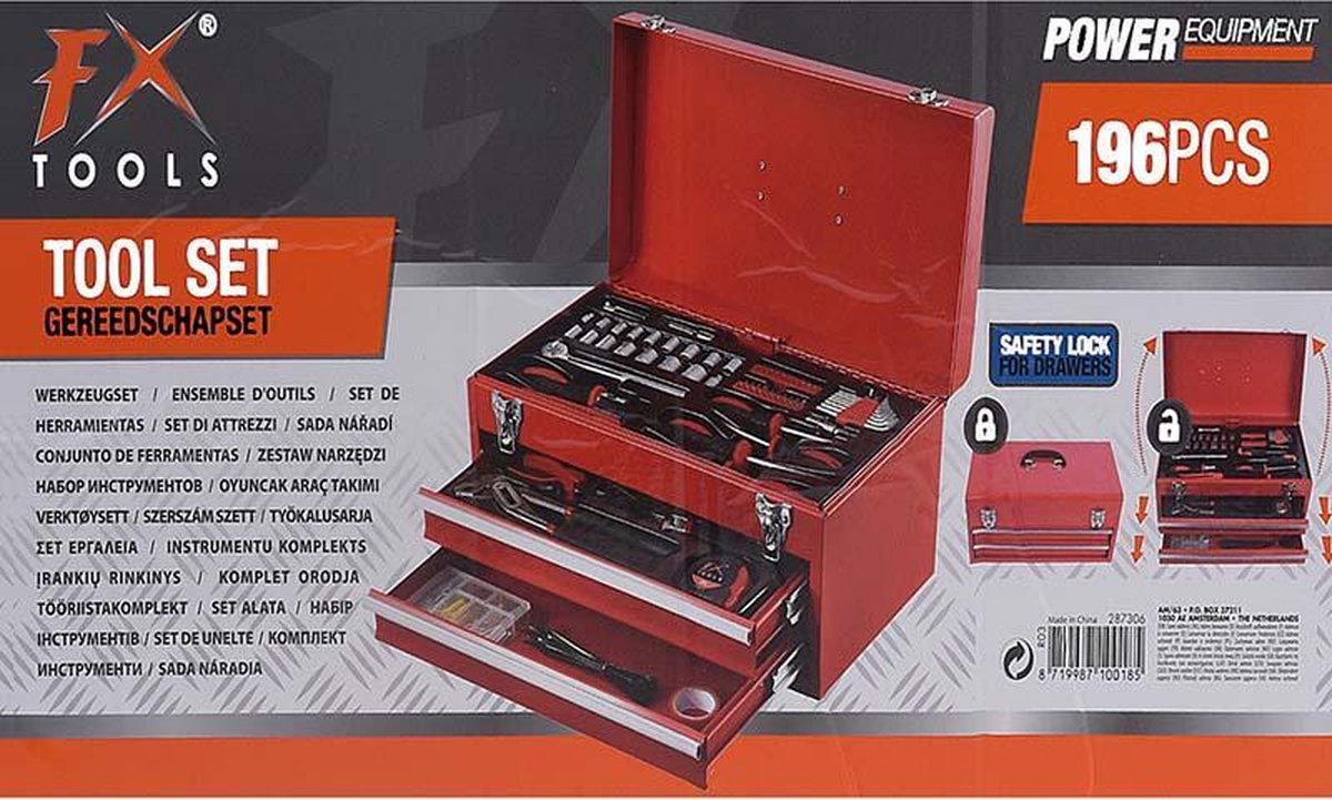 FX Tools Advanced Gereedschapskist 47 x 24 x H23 cm gevuld met ...