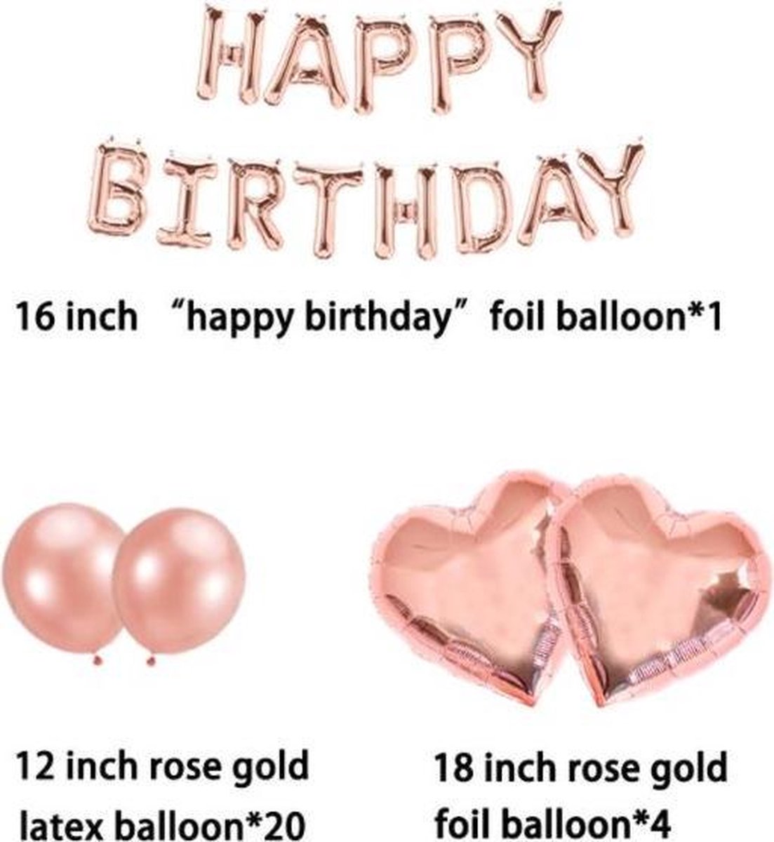 Rose Goud Feestversiering - Happy Birthday - Versiering - Decoratie | bol