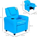 Kinderfauteuil Mini voor 3-6 jr. met ligfunctie Blauw - Kinderstoel ...
