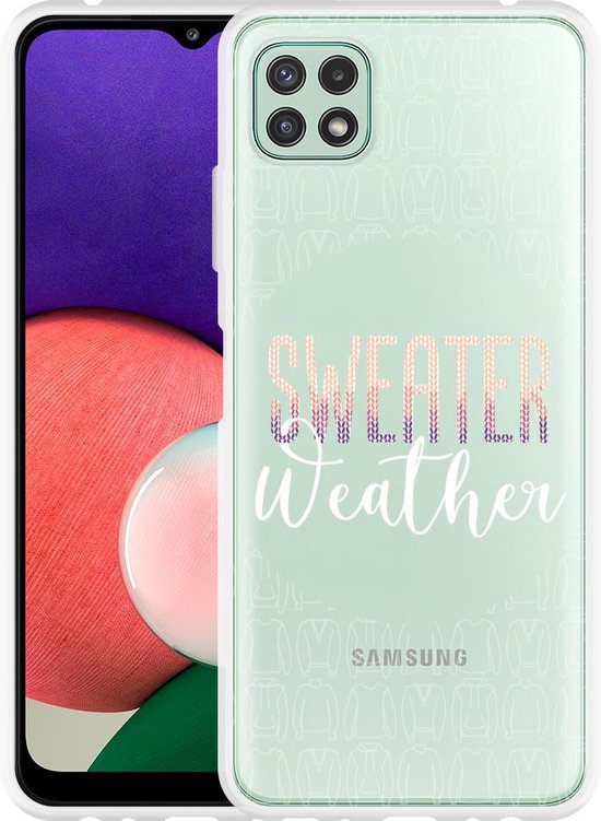 Samsung Galaxy A22 5G Hoesje Sweater Weather - Designed by Cazy | bol.com