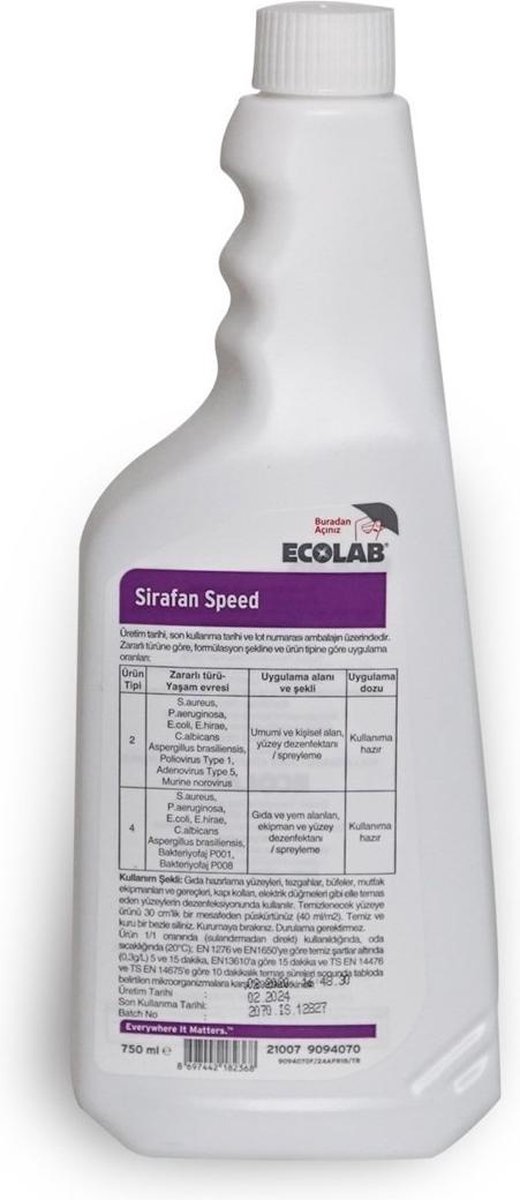 Ecolab | Sirafan Speed desinfectiemiddel | 6 x 750ml | bol