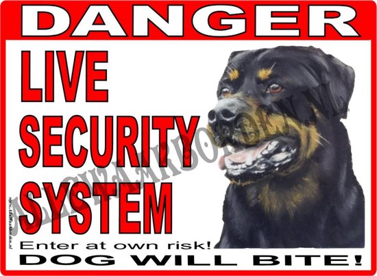 Rottweiler 174 Waakbord Danger Live Security System - 15 x 20 cm | bol