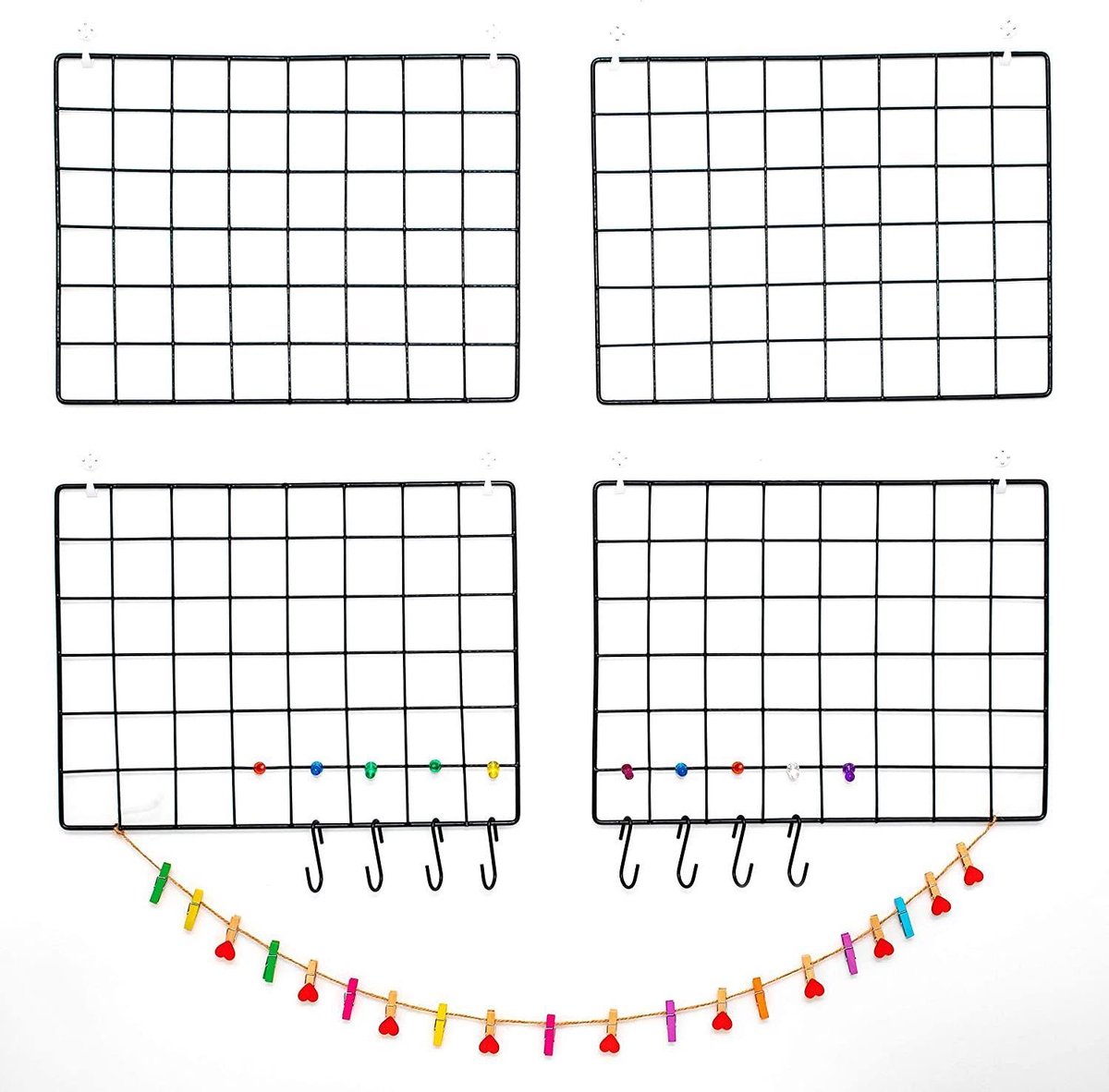 4 Pack Wandrek, Fotorek, Memobord, Fotolijst | Metaal, Zwart ...