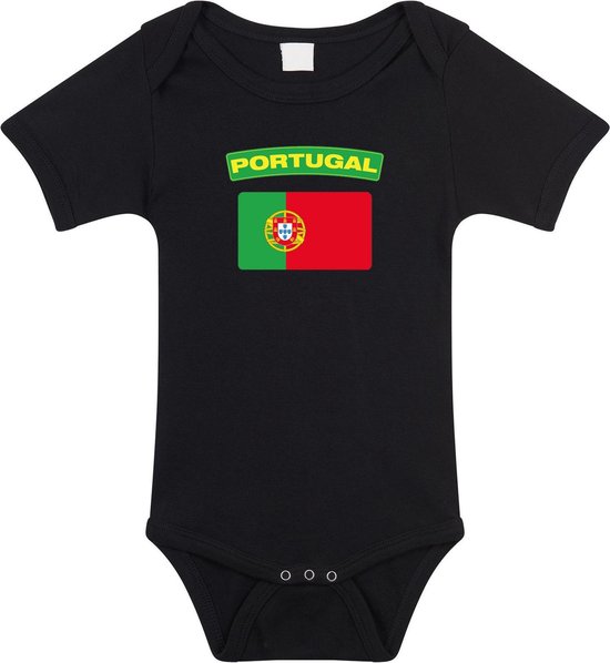 Portugal baby rompertje met vlag zwart jongens en meisjes - Kraamcadeau ...