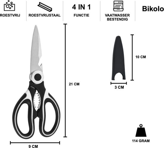 Bikolo - Keukenschaar - Keukenscharen - Flesopener - Notenkraker ...