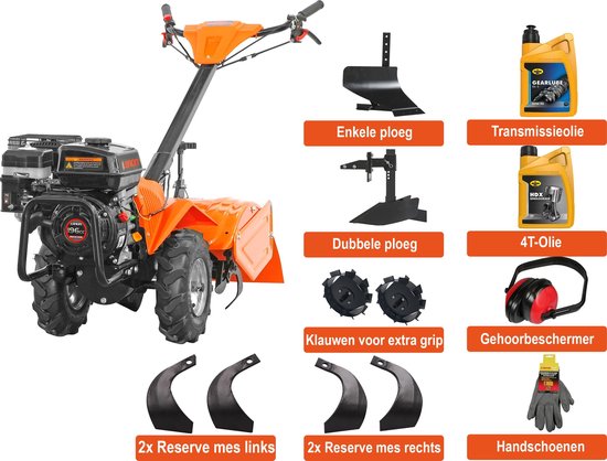 Kibani Grondfrees Benzine 46 cm Incl. 2X Mes links, 2X Mes rechts ...