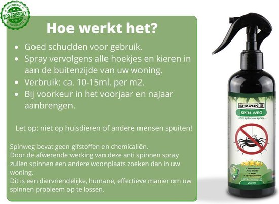 100% natuurlijke spinnenspray - Spinweg - Tegen spinnen - Makkelijk aan ...