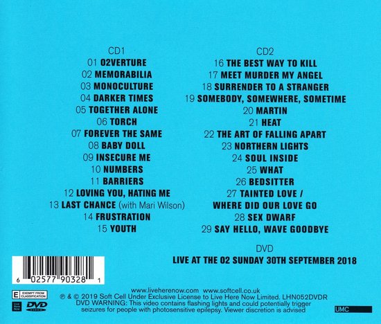 Say Hello, Wave Goodbye (Live At The O2 Arena) (CD), Soft Cell | Muziek ...