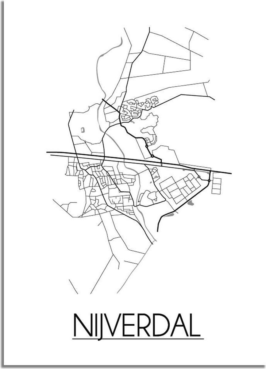 DesignClaud Nijverdal Map poster A3 poster (29,7x42 cm) | bol.com