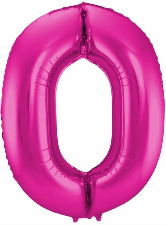 Cijfer 0 nul ballon roze 86 cm | bol.com